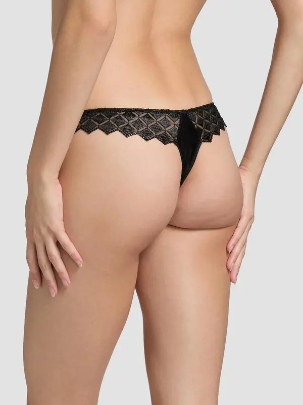 Kiki De Montparnasse Lamine Embroidered Thong