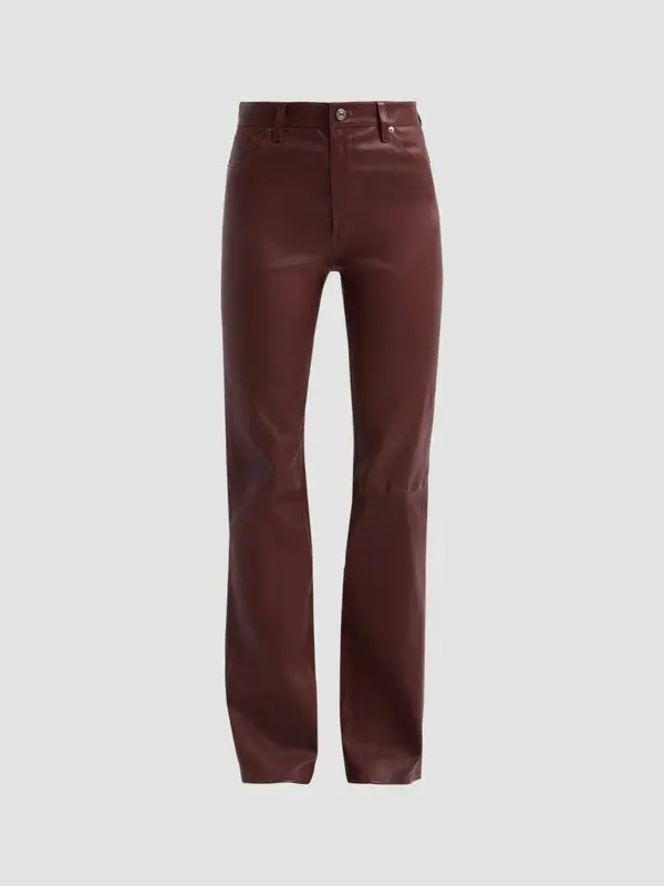 FRAME Reboot Leather Straight-leg Pants - Currant