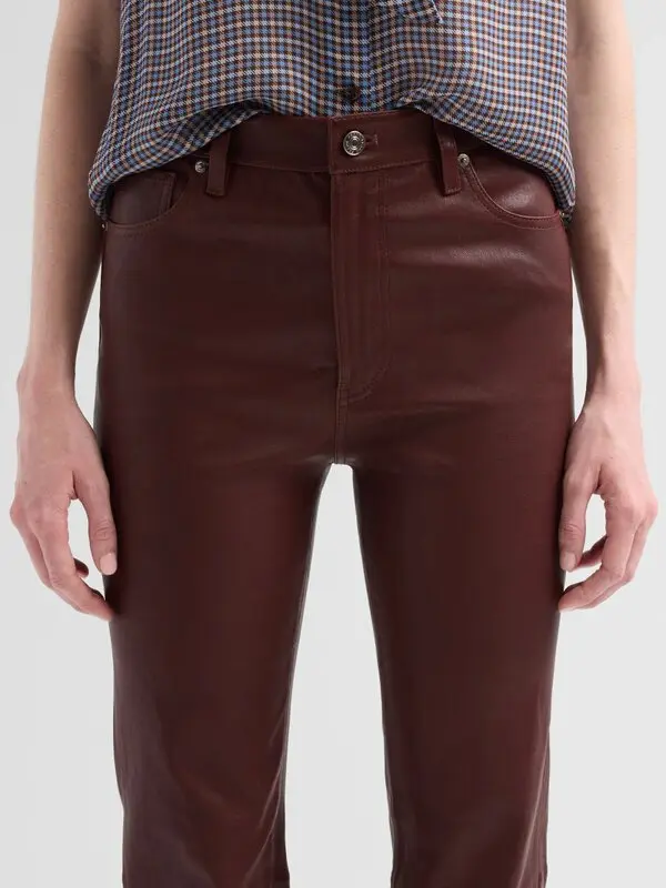 FRAME Reboot Leather Straight-leg Pants - Currant