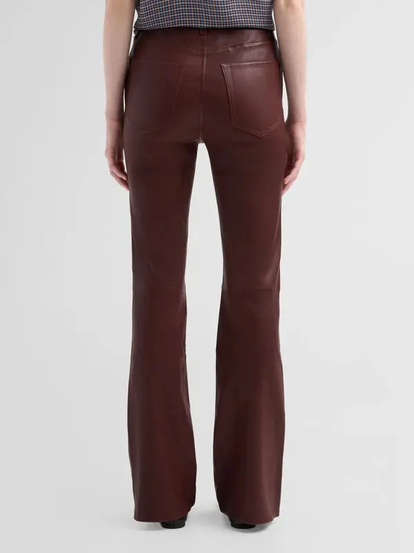FRAME Reboot Leather Straight-leg Pants - Currant