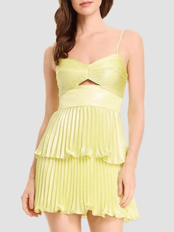 Dress The Population Jianna Pleated Tiered Minidress