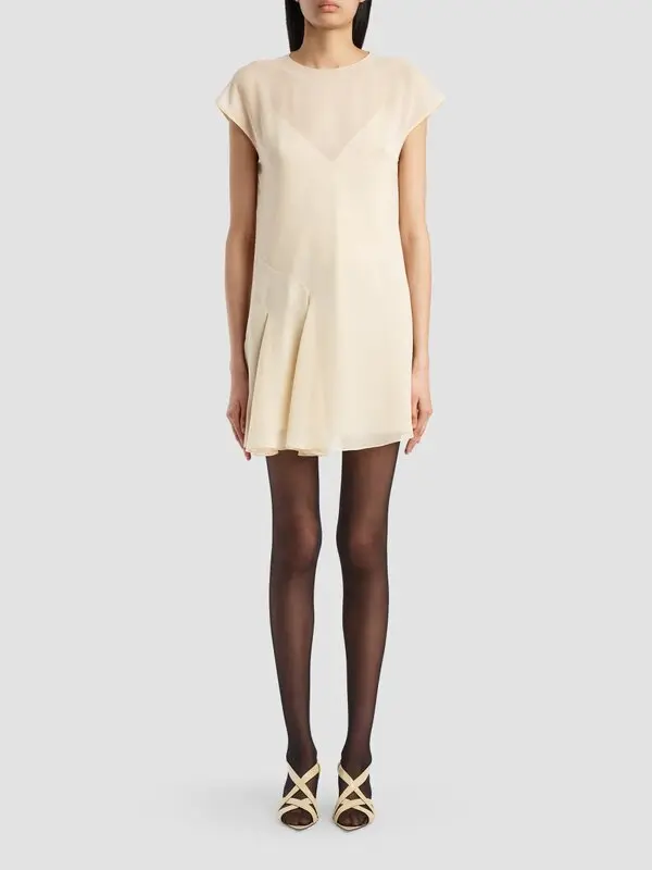 Khaite Scarla Silk Cap-sleeve Mini Dress