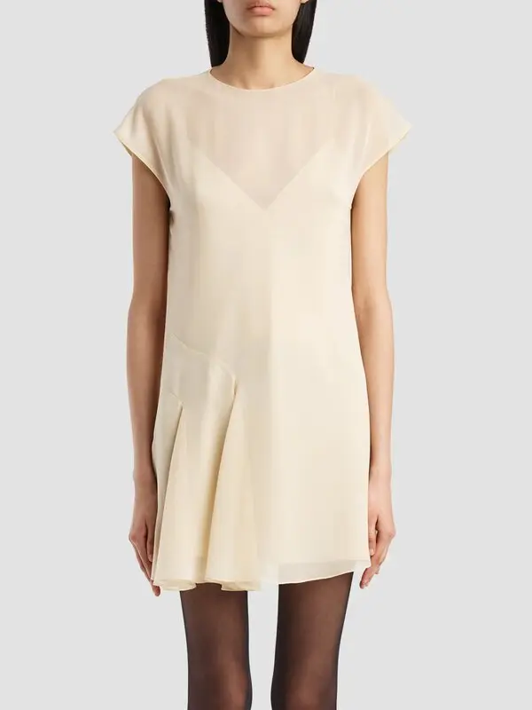 Khaite Scarla Silk Cap-sleeve Mini Dress