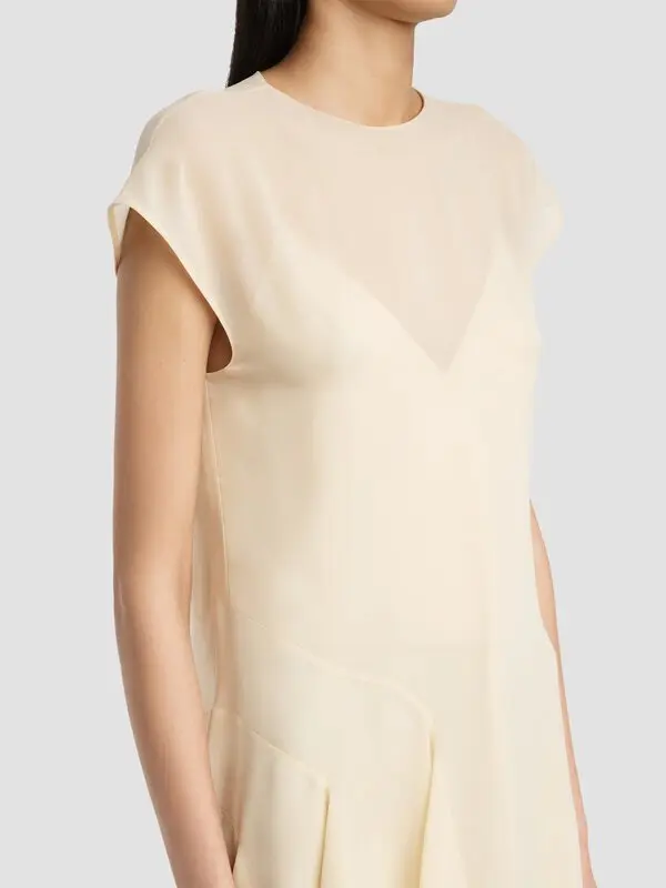Khaite Scarla Silk Cap-sleeve Mini Dress