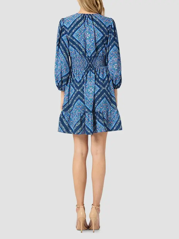 Shoshanna Imogen Smocked Floral-print Empire Minidress
