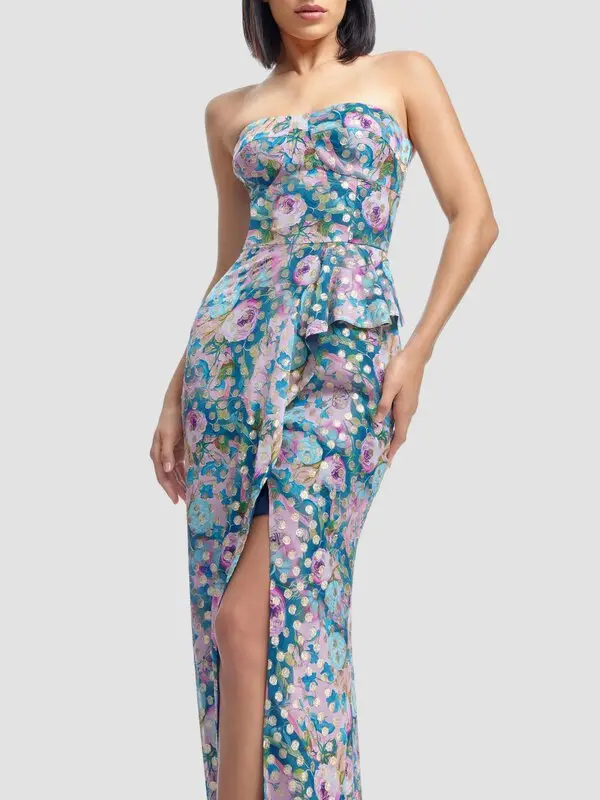 Dress The Population Kai Embellished Bustier Body-con Gown