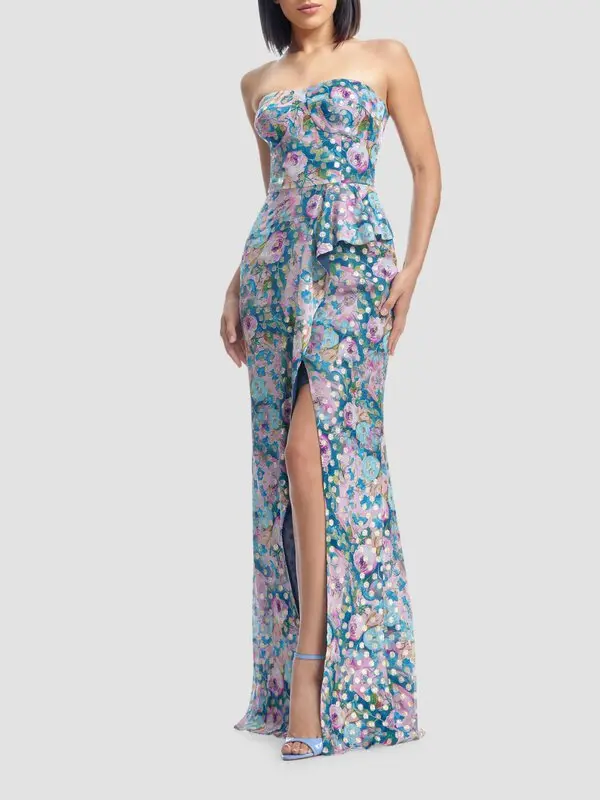 Dress The Population Kai Embellished Bustier Body-con Gown