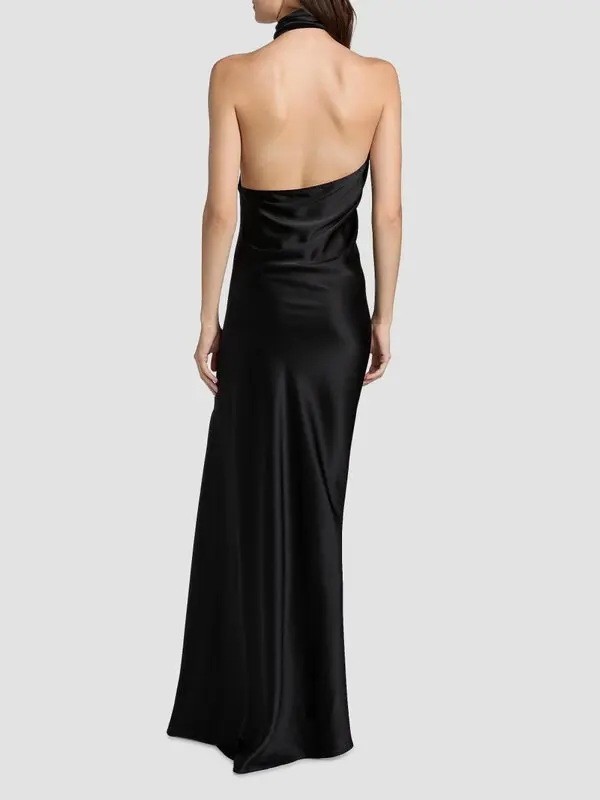 Kiki De Montparnasse Soie Asymmetrical Halterneck Gown