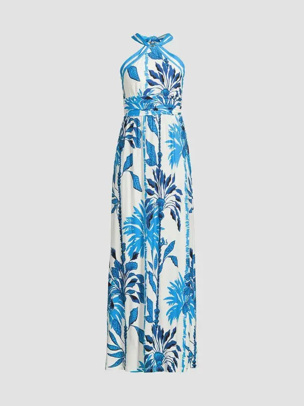 Lilly Pulitzer® Devena Floral Halter Maxi Dress - Coconut Multi