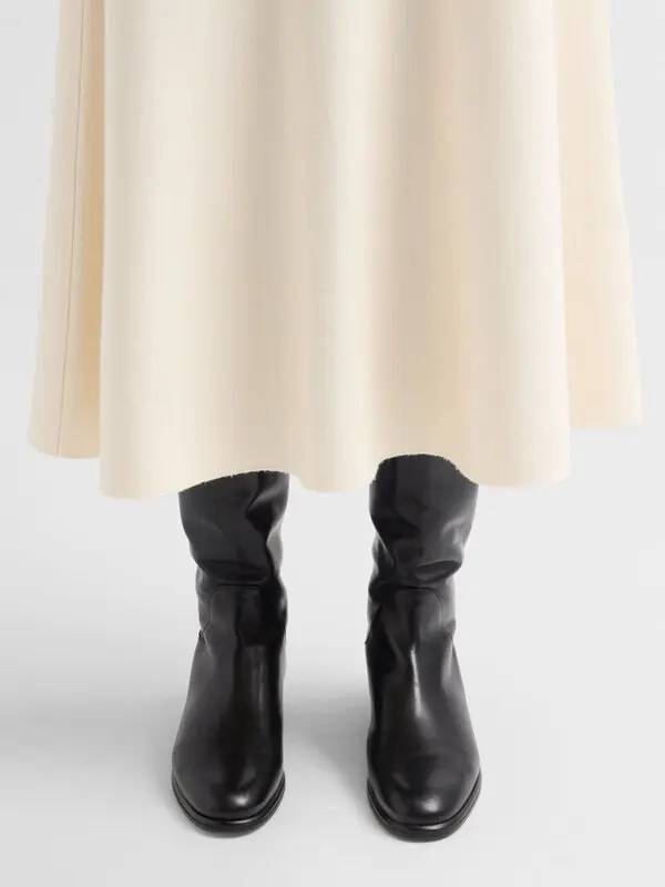 POLLINI Knee-high Leather Riding Boots - Black