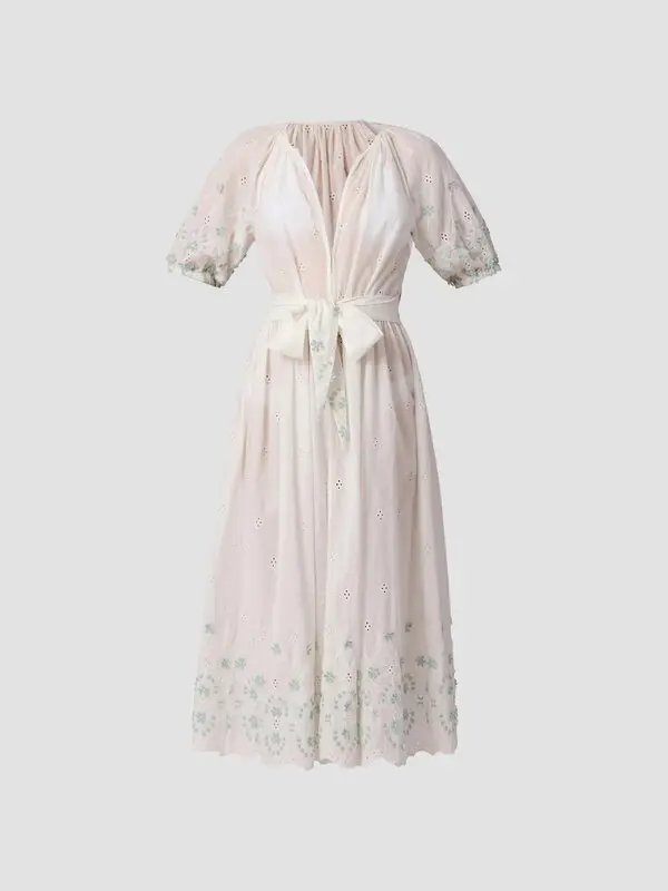 Shoshanna Marisol Floral Embroidered A-line Cover-up Midi-dress - Optic