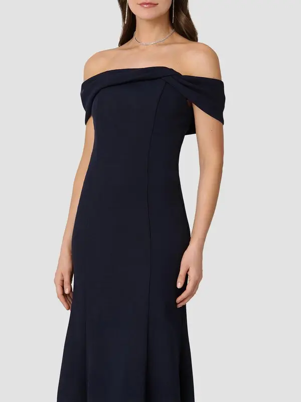 Shoshanna Flores Off-the-shoulder Gown