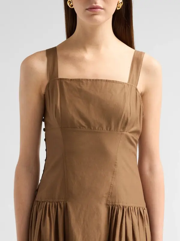FRAME The Garden Basque-waist Midi Dress