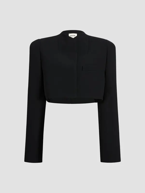 Khaite Samo Double-faced Crepe Crop Jacket