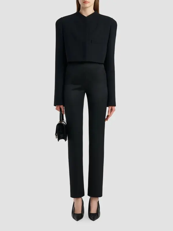 Khaite Samo Double-faced Crepe Crop Jacket