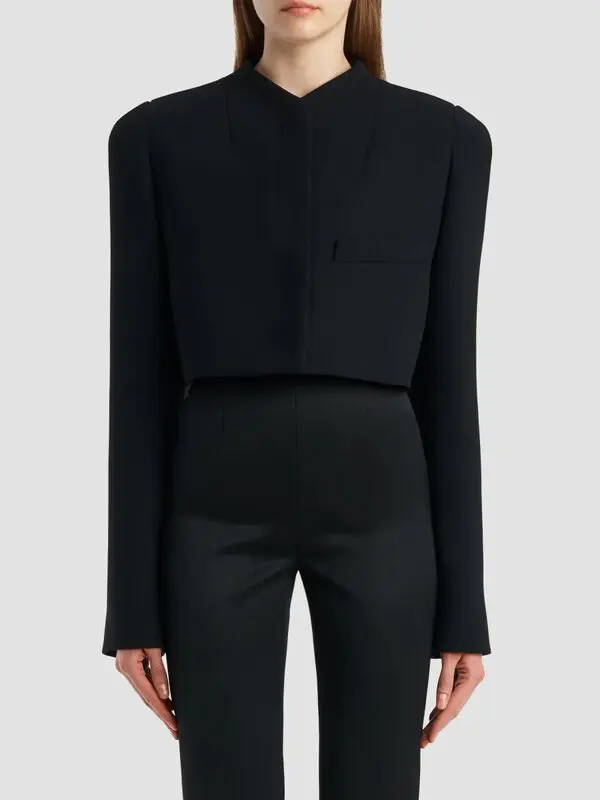 Khaite Samo Double-faced Crepe Crop Jacket