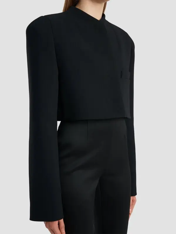 Khaite Samo Double-faced Crepe Crop Jacket