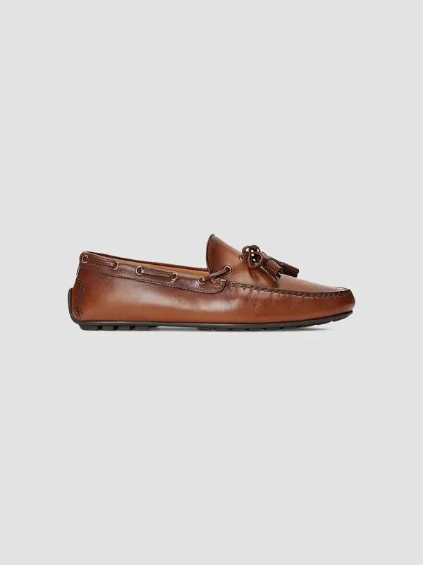 Ralph Lauren Purple Label Harold Hand-burnished Leather Driving Loafers