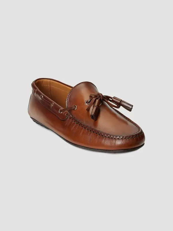 Ralph Lauren Purple Label Harold Hand-burnished Leather Driving Loafers