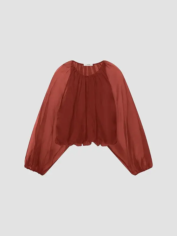 FRAME The Sheer Balloon Blouse