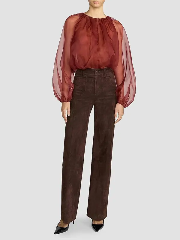 FRAME The Sheer Balloon Blouse