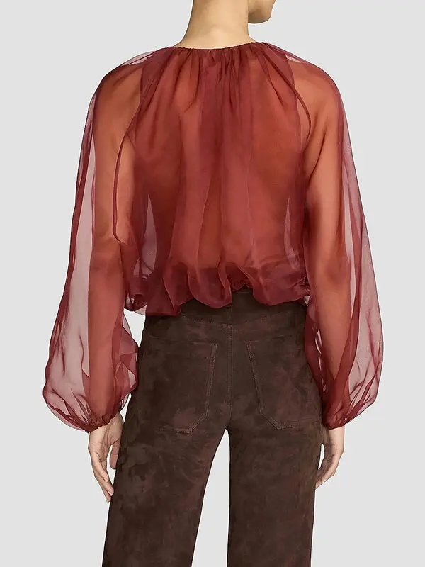 FRAME The Sheer Balloon Blouse