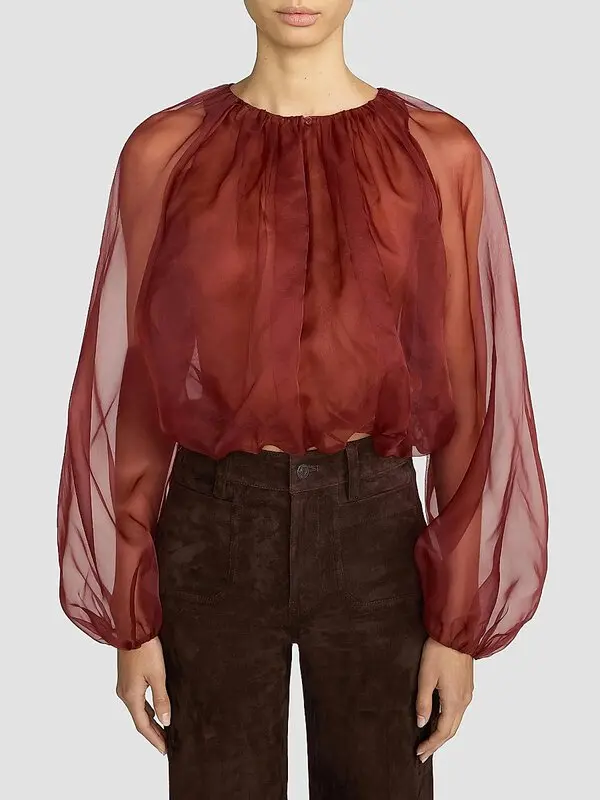 FRAME The Sheer Balloon Blouse