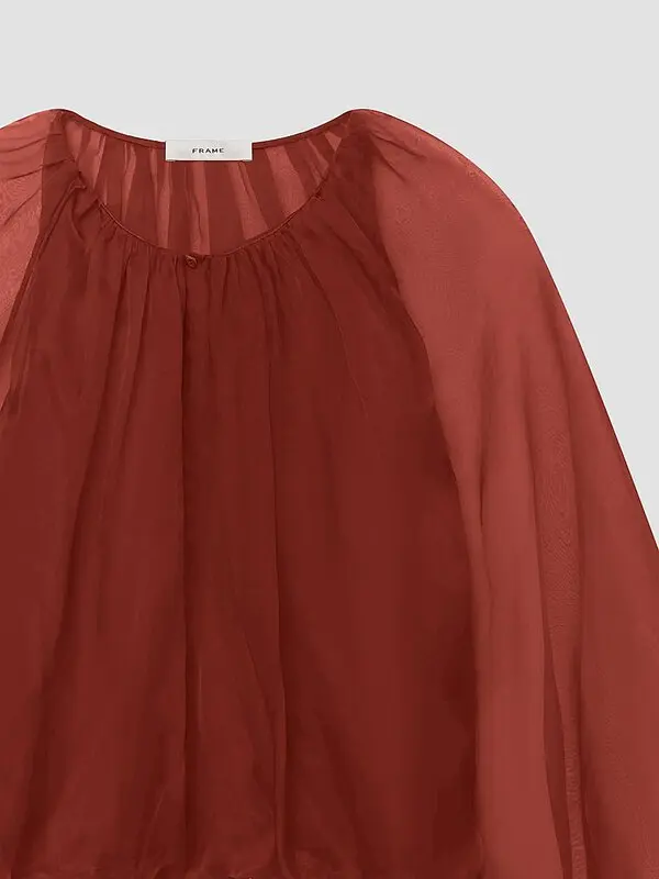 FRAME The Sheer Balloon Blouse