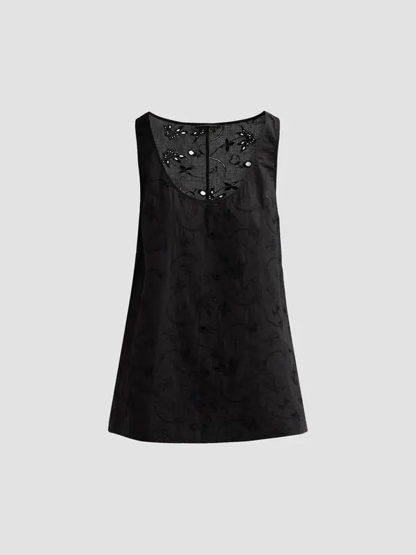 Kiki De Montparnasse Simone Cotton Eyelet Mini Dress - Black