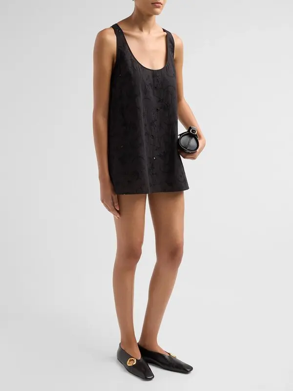 Kiki De Montparnasse Simone Cotton Eyelet Mini Dress