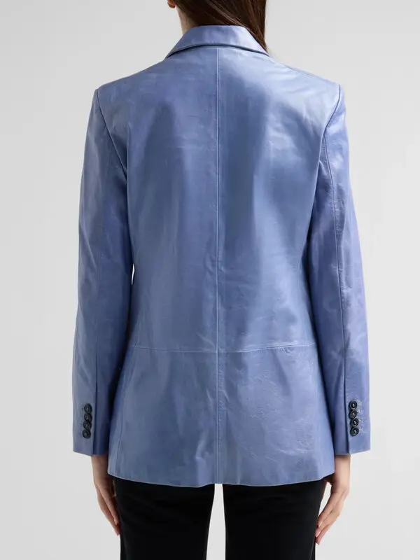 FRAME The Leather Boulevard Double-breasted Blazer