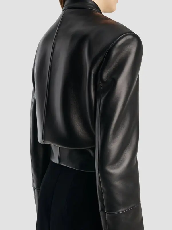 Khaite Yoko Pleated Leather Jacket