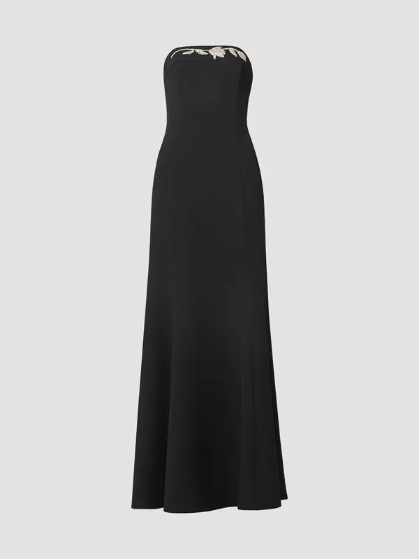 Shoshanna Phillippa Crepe Strapless Gown - Jet