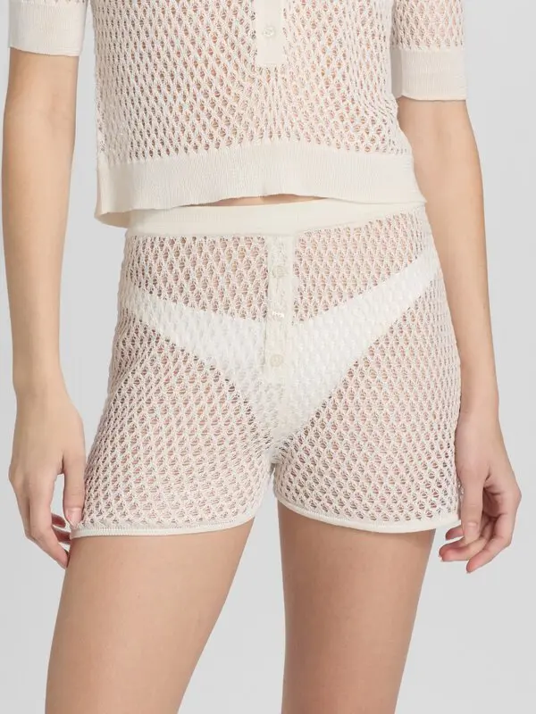 Kiki De Montparnasse Silk Crochet Shorts