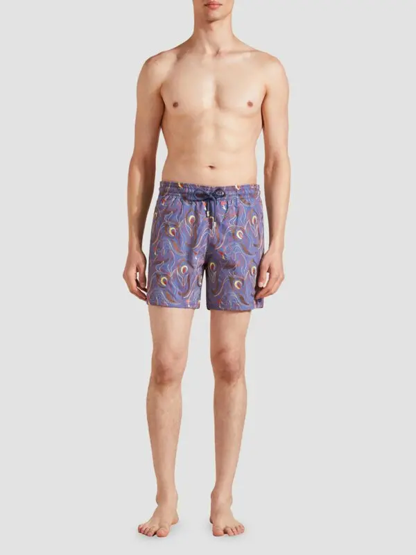 Vilebrequin Embroidered Camo Flowers Swim Trunks