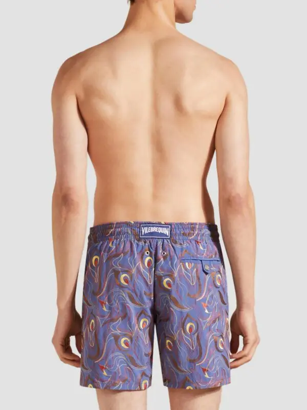 Vilebrequin Embroidered Camo Flowers Swim Trunks
