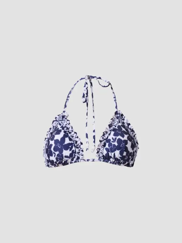 Shoshanna Floral Ruffled Triangle Bikini Top