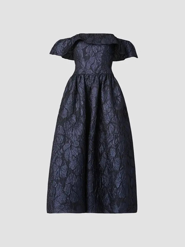 Shoshanna Solana Metallic Jacquard Cocktail Dress
