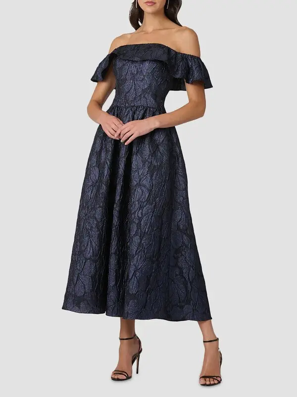 Shoshanna Solana Metallic Jacquard Cocktail Dress