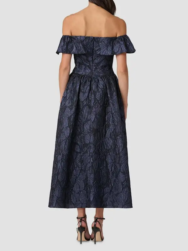 Shoshanna Solana Metallic Jacquard Cocktail Dress