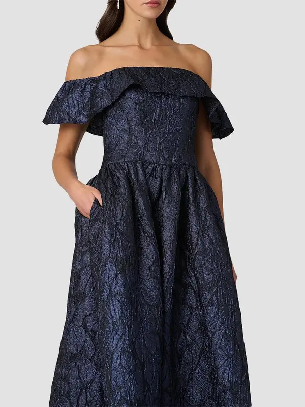 Shoshanna Solana Metallic Jacquard Cocktail Dress