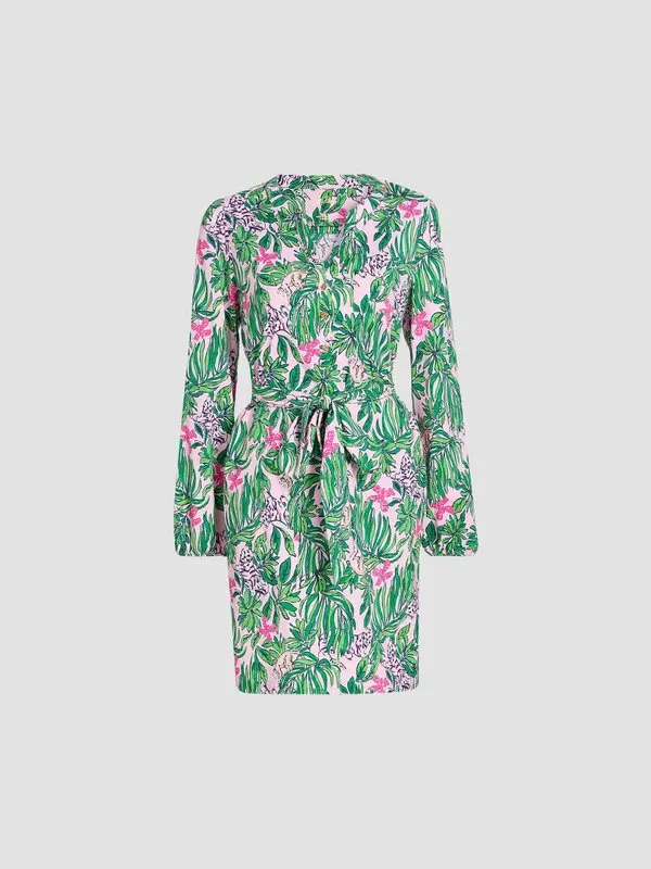 Lilly Pulitzer® Ensley Floral Tie-waist Shirtdress - Conch Shell Pink