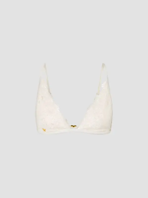 Kiki De Montparnasse Juliette Lace-trimmed Bikini Top - Ecru