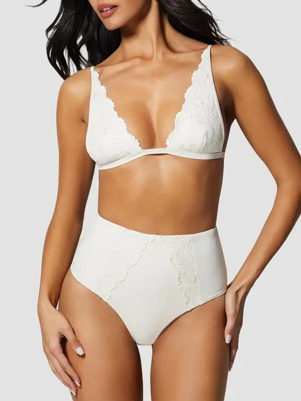 Kiki De Montparnasse Juliette Lace-trimmed Bikini Top
