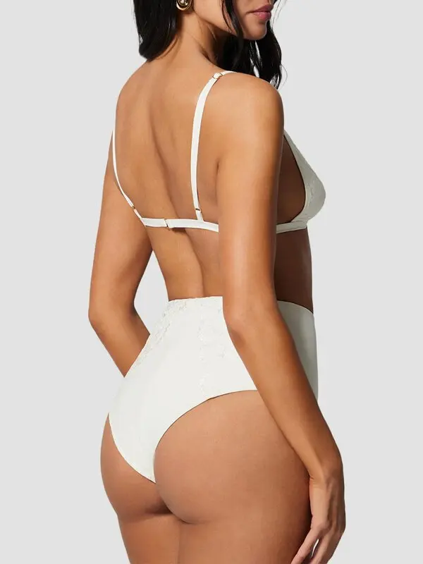 Kiki De Montparnasse Juliette Lace-trimmed Bikini Top