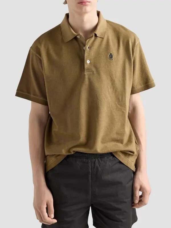 Prada Gart-dyed Cotton Polo Shirt - Brown