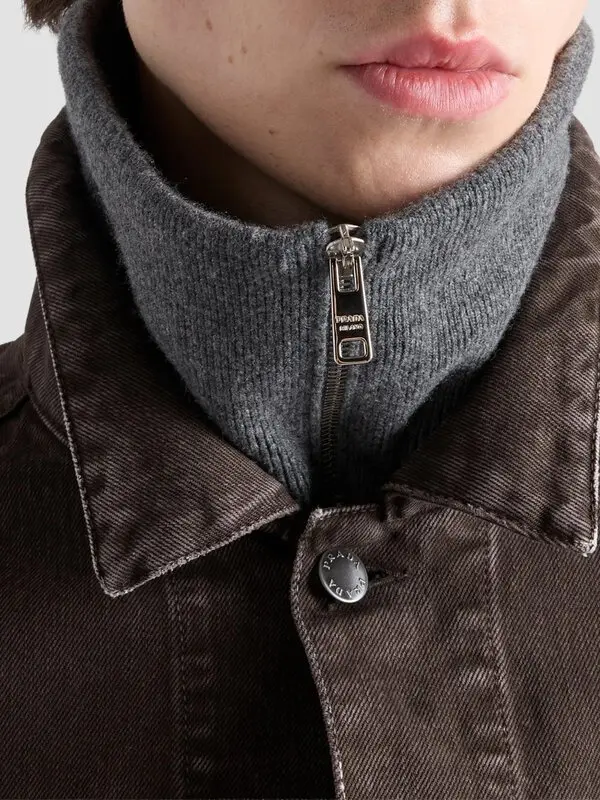 Prada Wool And Cashmere Polo Sweater - Grey