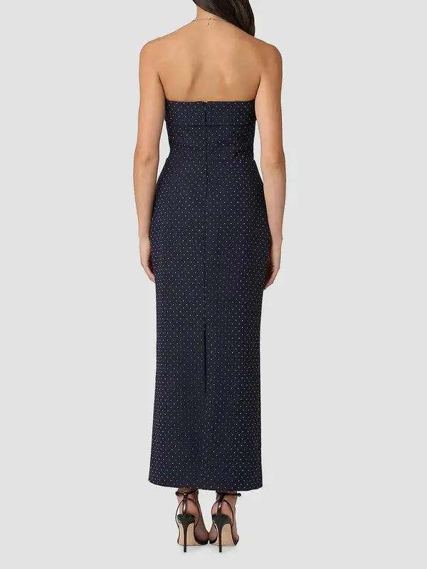 Shoshanna Liza Crystal-studded Twill Strapless Dress