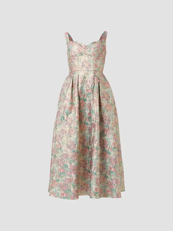 Shoshanna Ophelia Brocade Midi-dress