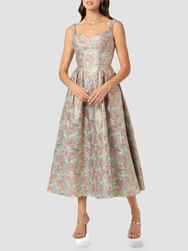 Shoshanna Ophelia Brocade Midi-dress